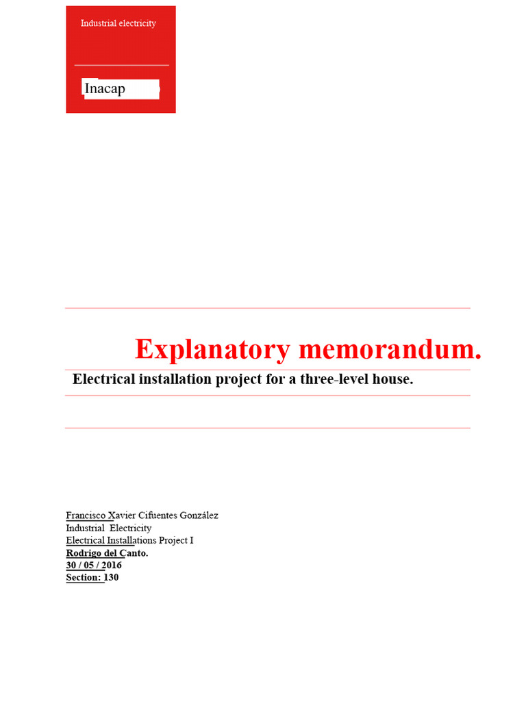 Explanatory Report House Residence 3 Levels | PDF | Ac Power Plugs And ...