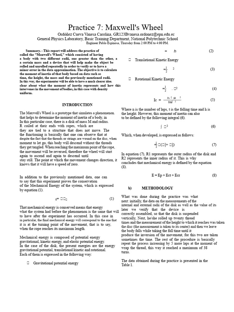 Maxwell's Wheel | PDF | Theoretical Physics | Applied And ...