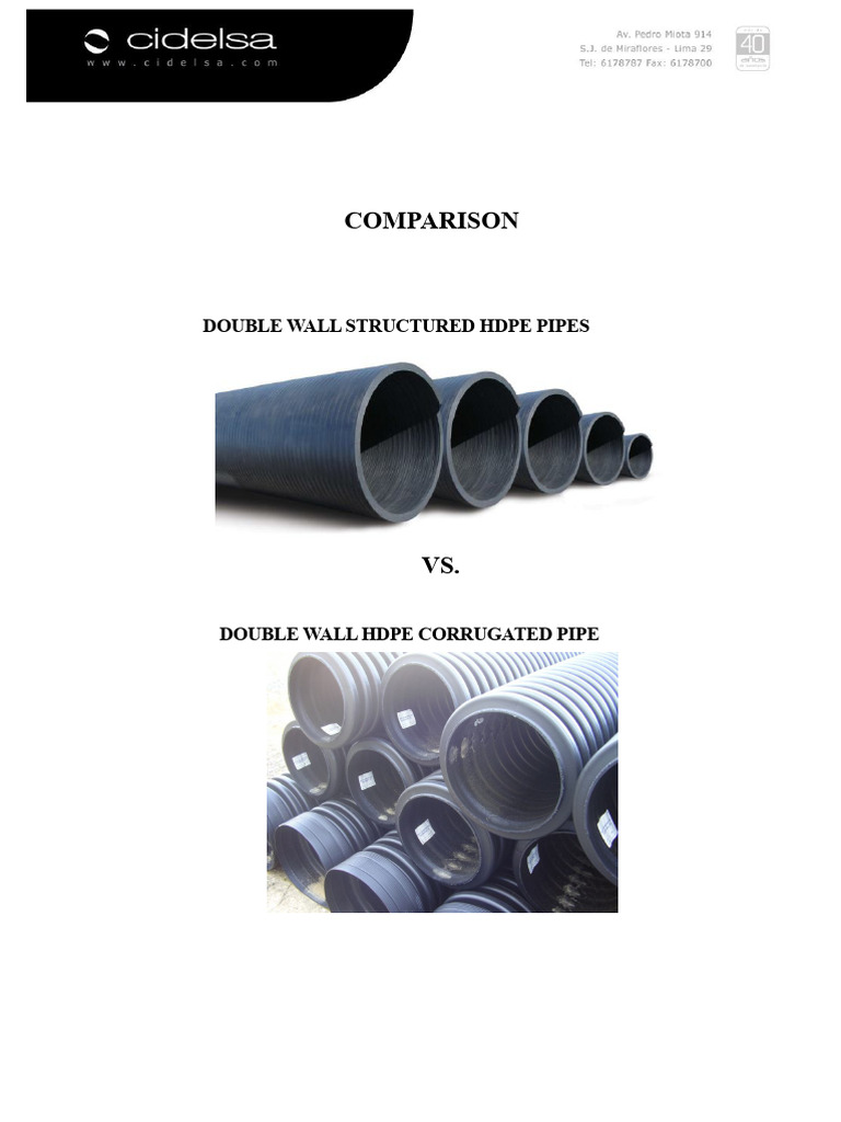 Structured vs. Corrugated HDPE Pipes | PDF | Pipe (Fluid Conveyance ...
