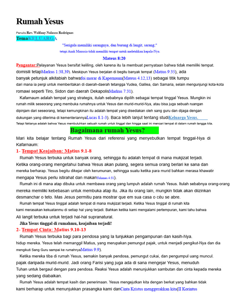 Rumah Keluarga Yesus | PDF