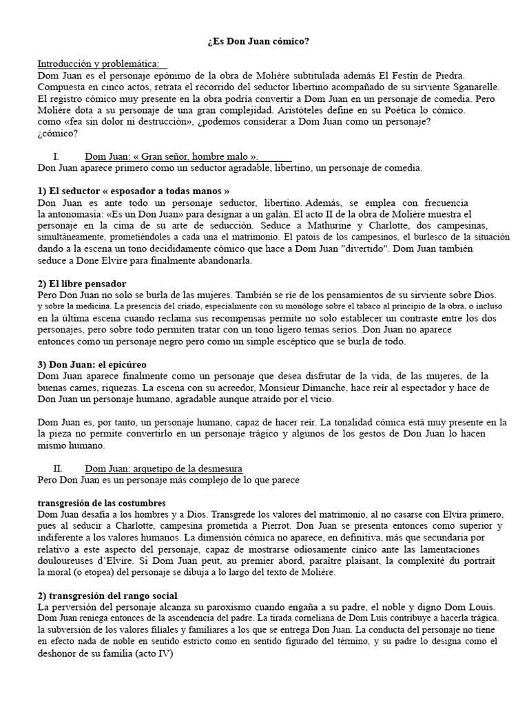 Disertación Cómica Sobre Don Juan | PDF | Don Juan | Molière