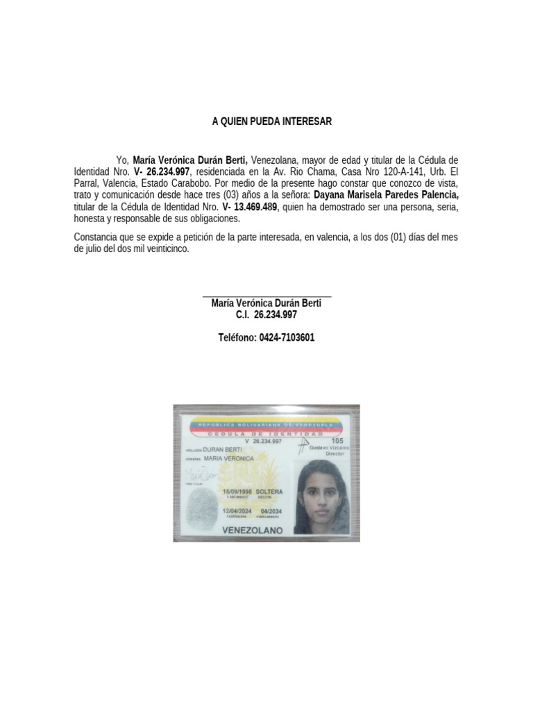 A Quien Pueda Interesar Alex | PDF