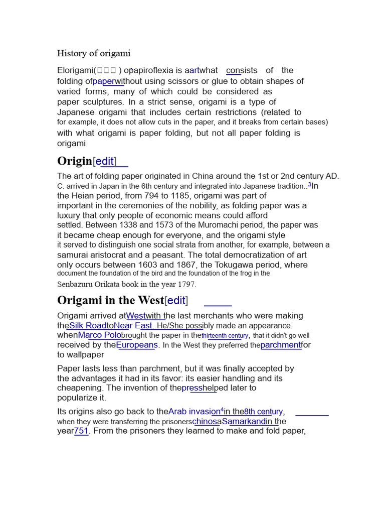 History of Origami | PDF | Origami