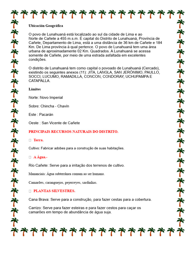 Cañete Lunahuana Macaco 1 | PDF | Turismo | Lima