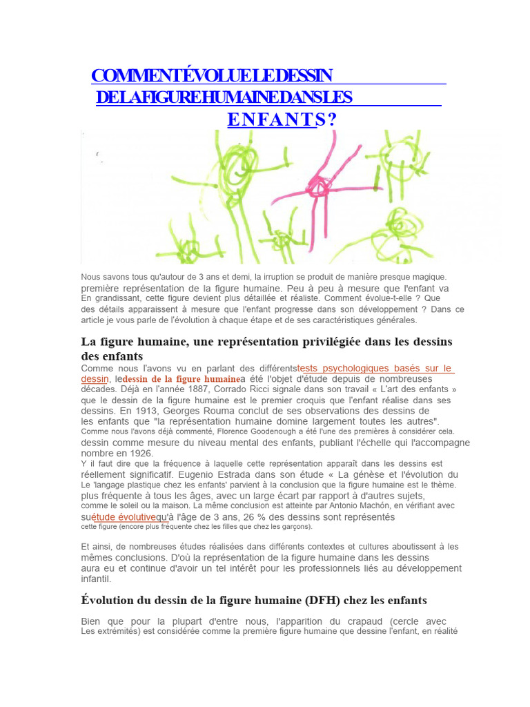 Évolution du dessin humain chez l'enfant | PDF | Dessin