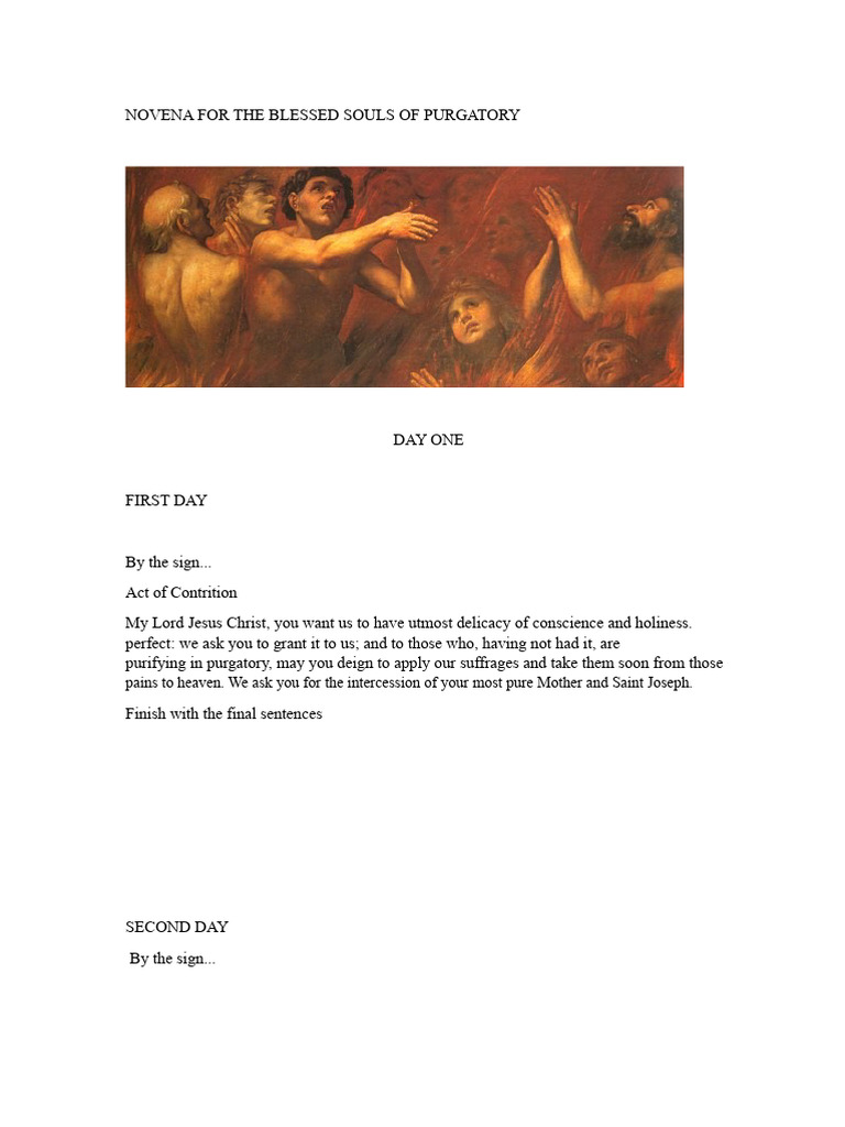 Novena for Souls in Purgatory | PDF | Purgatory | Penance