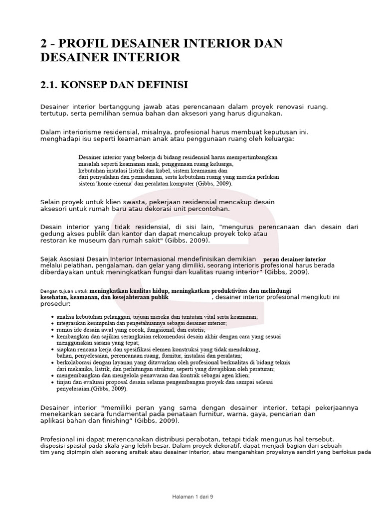 2 Profil Desainer Interior Dan Dekorator Interior | PDF