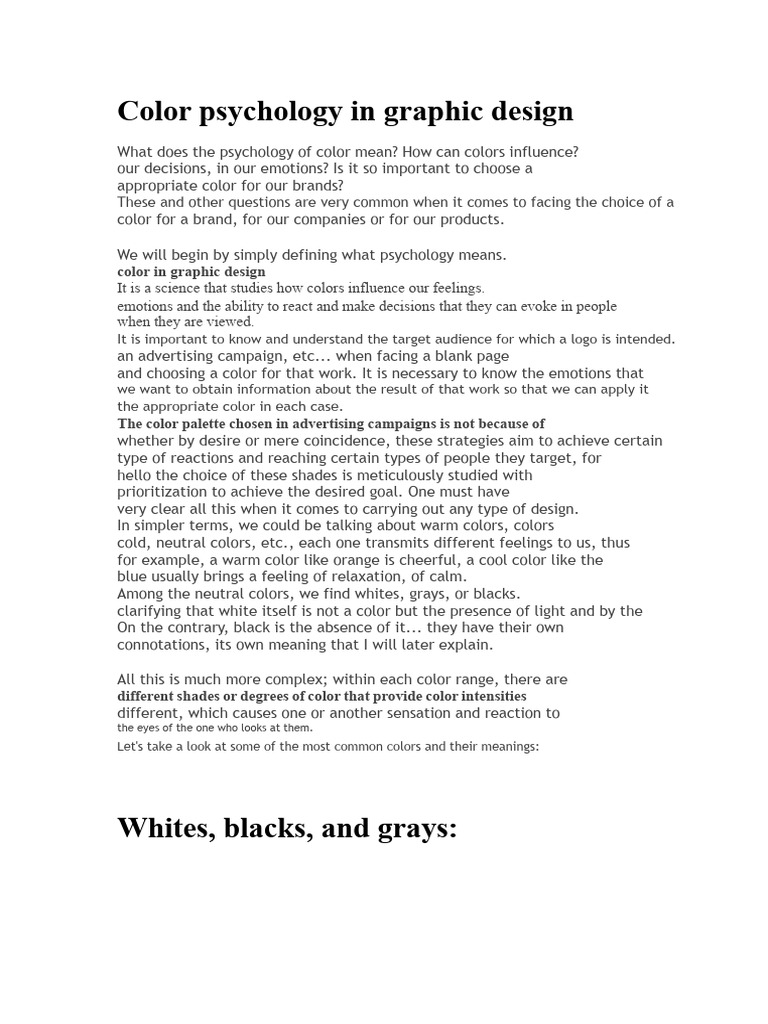 Understanding Color Psychology in Design | PDF | Color | Target Audience
