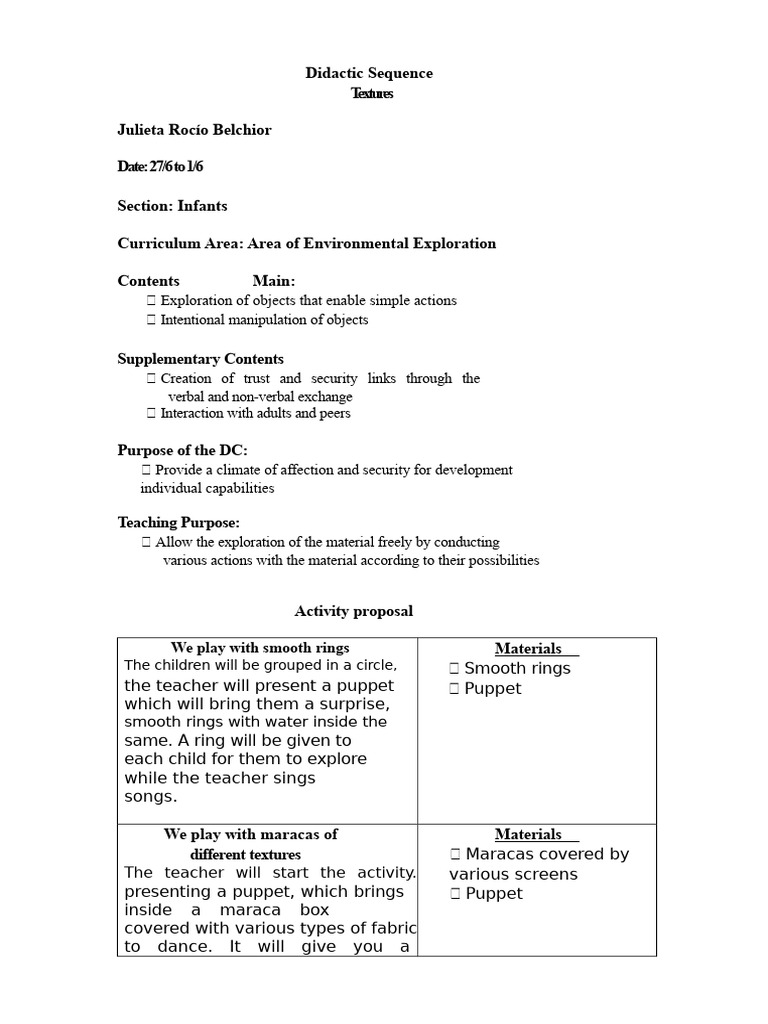 Maternal Sequence Textures | PDF | Teachers