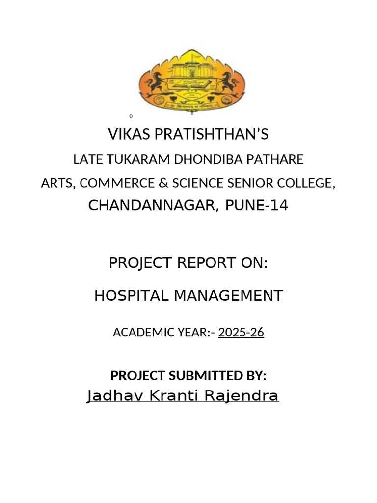 Hospital Management (Cover Pages) 0.1-1 | PDF