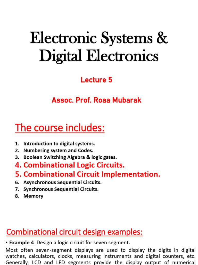 Digital Electronics: Combinational Circuits | PDF | Digital Electronics ...