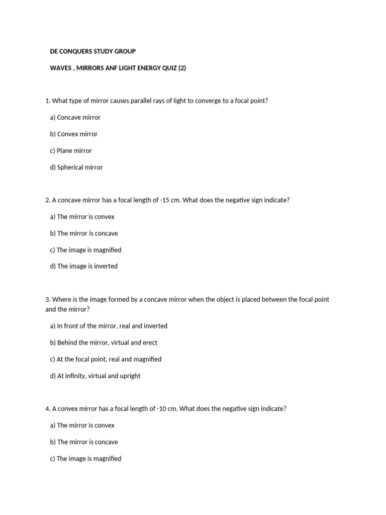 Light and Wave Energy Quiz | PDF | Waves | Wavelength