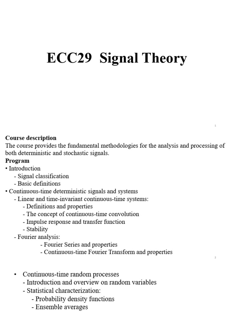 Signal Theory Course Overview | PDF | Computer Engineering | Algorithms