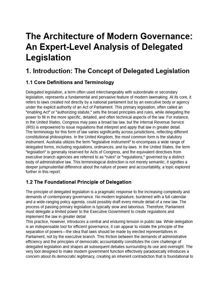 Delegated Legislation Meaning and Process | PDF | Administrative Law ...