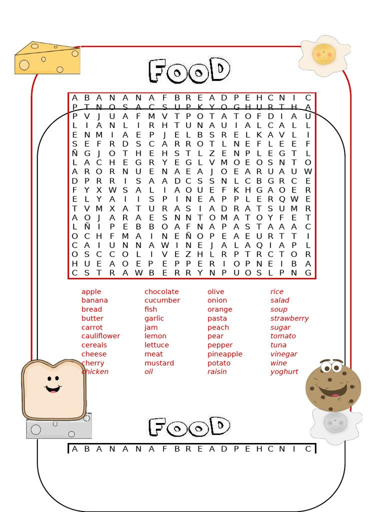 Food Wordsearch Warmers Coolers Wordsearches 55041 | PDF