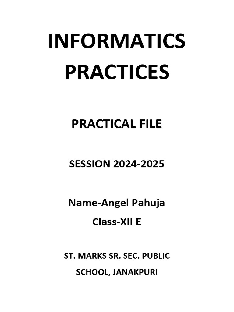 IP Practical File (Angel) | PDF | Sql | Data Management