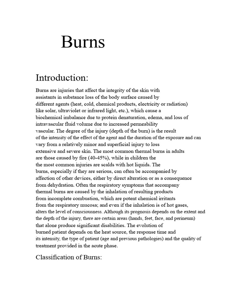 Classification of Burns | PDF | Burn | Scar