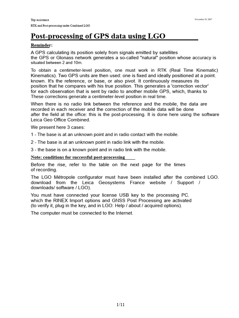 Data Post-Processing | PDF | Global Positioning System | Computing