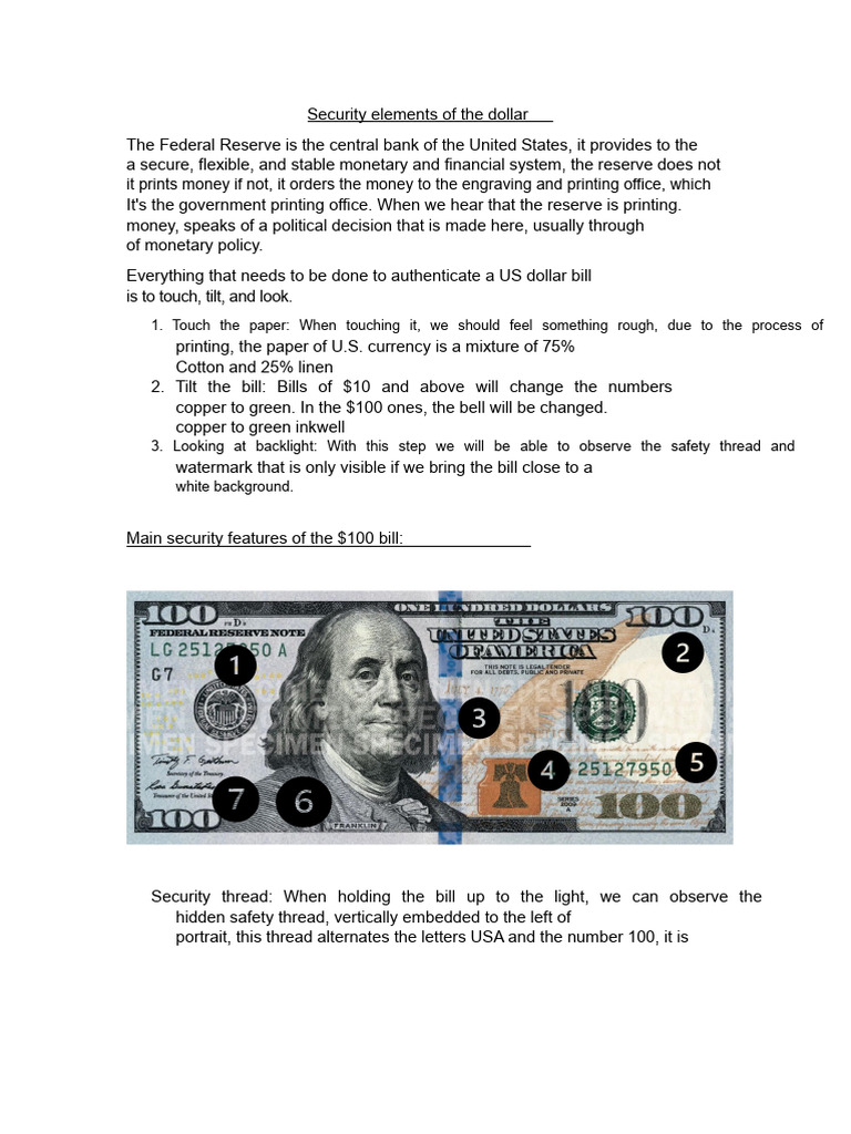 US $50 Bill Security Features Explained | PDF | United States Dollar ...