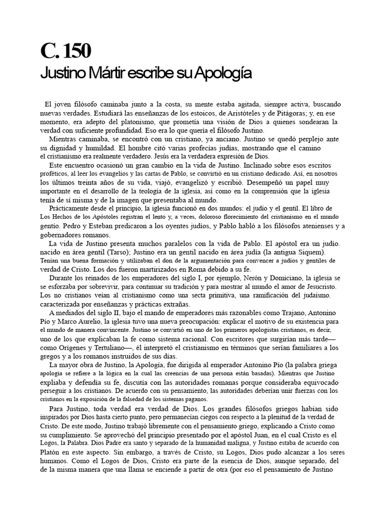 Apología de Justino Mártir | PDF | Apologética | Jesús
