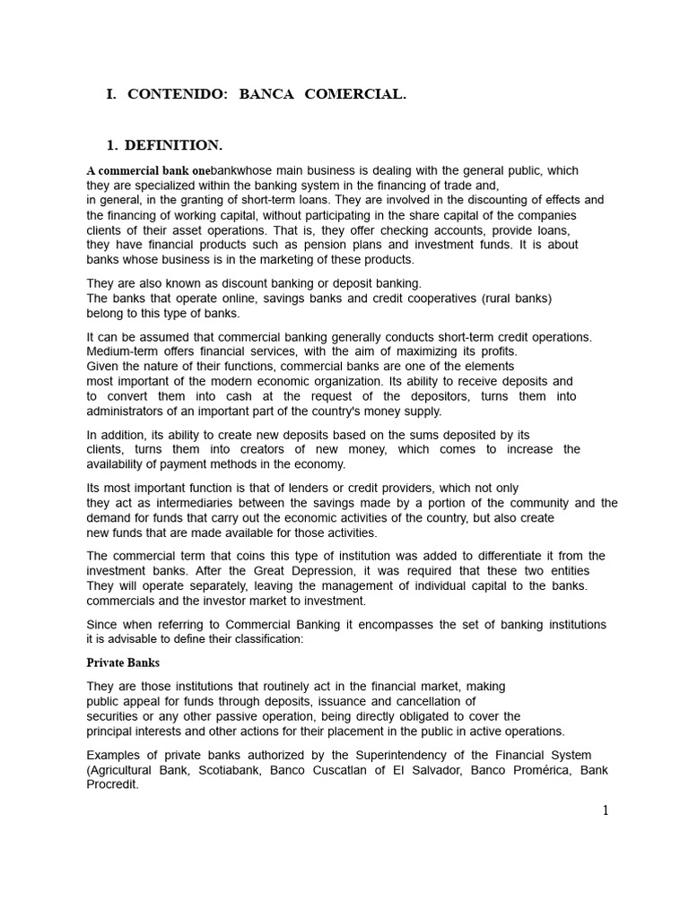 Commercial Banking. | PDF | Banks | Interest