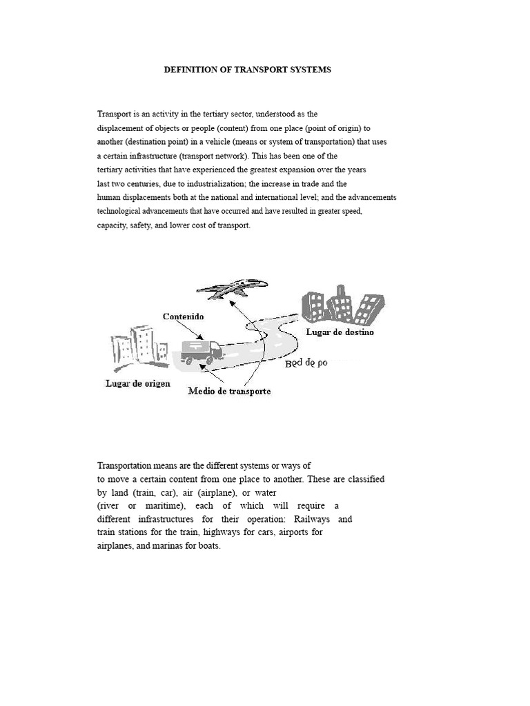 Definition of Transportation Systems | PDF