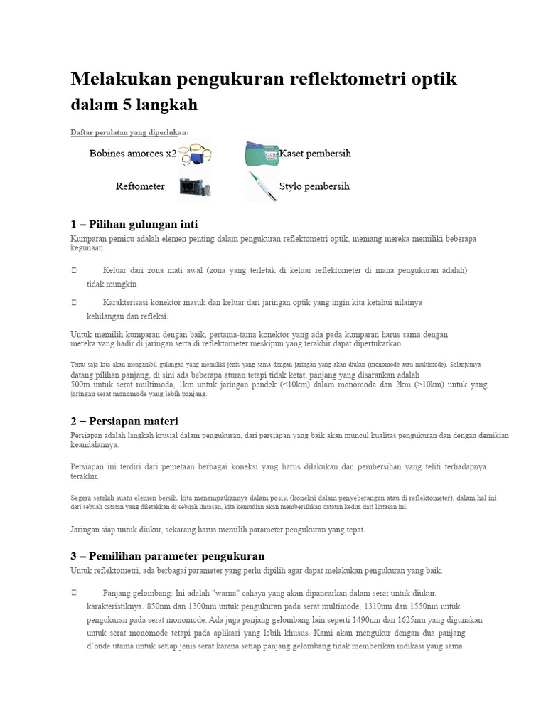 Melakukan Pengukuran Reflektometri Optik Dalam 5 Langkah | PDF