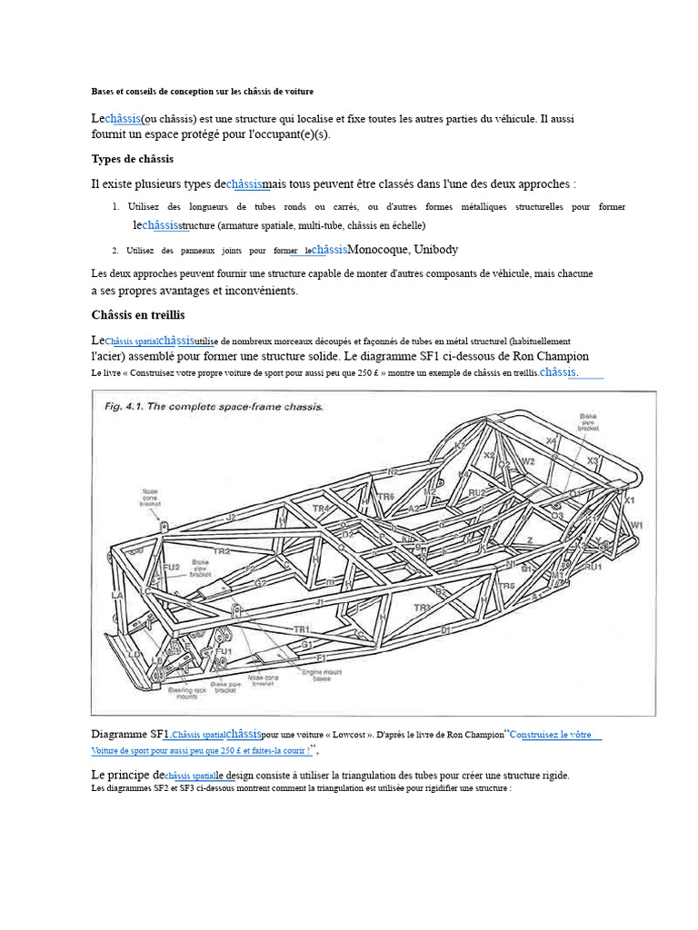 Types de châssis de voiture expliqués | PDF | Accélération | Acier