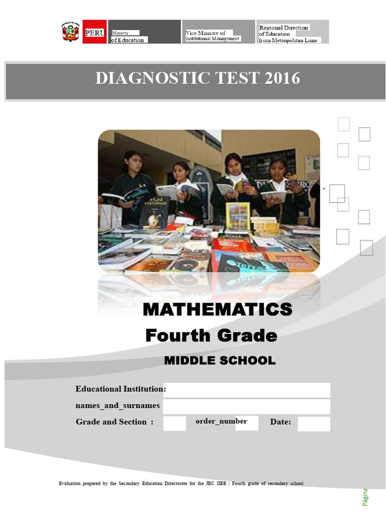 Fourth Grade Mathematics Diagnostic Test | PDF