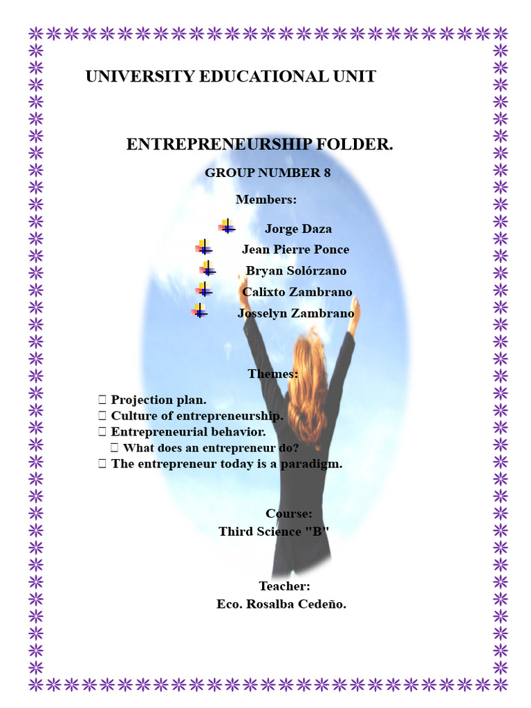 Entrepreneurship Folder | PDF | Entrepreneurship | Cognition