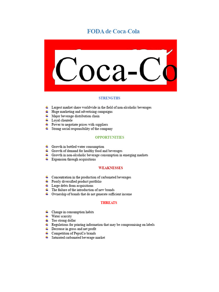 SWOT Analysis of Coca-Cola | PDF
