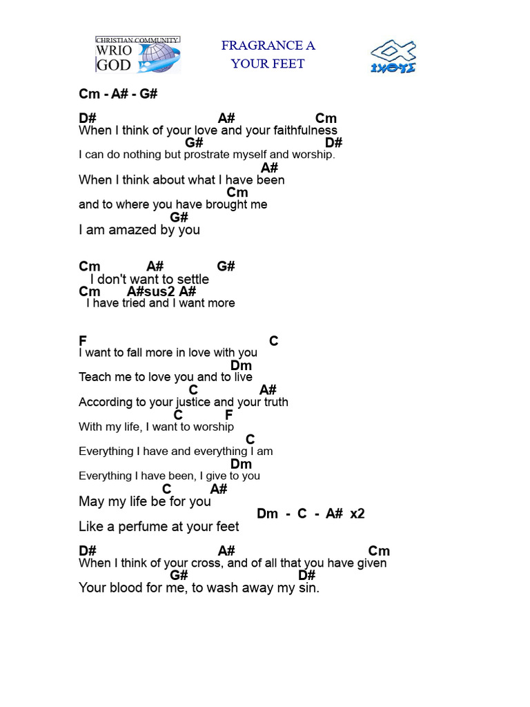 Worship Song Lyrics: Fragrance at Your Feet | PDF