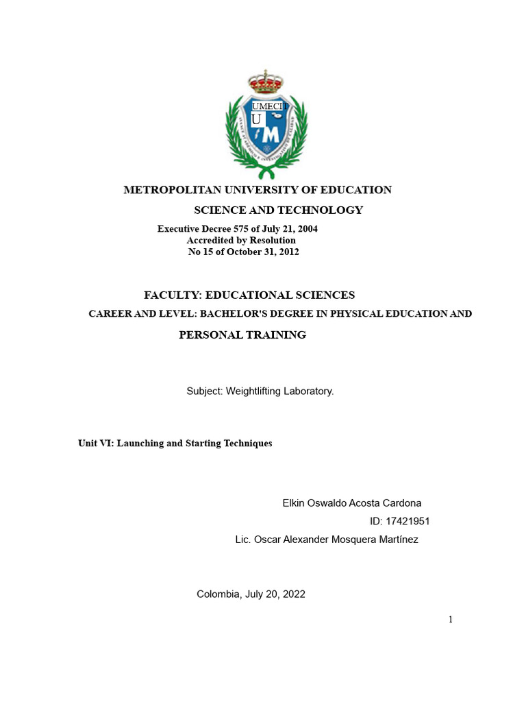 Work Unit 6. Starting and Acceleration Technique | PDF | Anatomical ...
