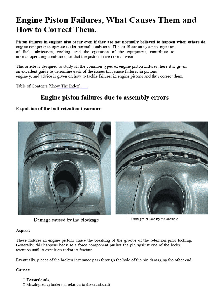 Engine Piston Failures | PDF | Internal Combustion Engine | Piston