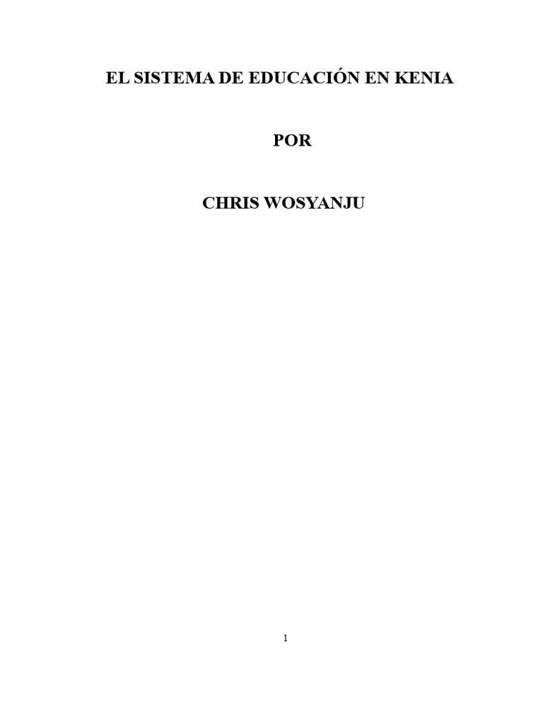 La Educación en Kenia | PDF | Educación primaria | Educación de la ...