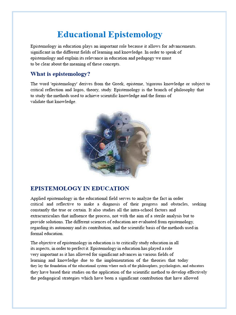 Educational Epistemology | PDF | Epistemology | Knowledge