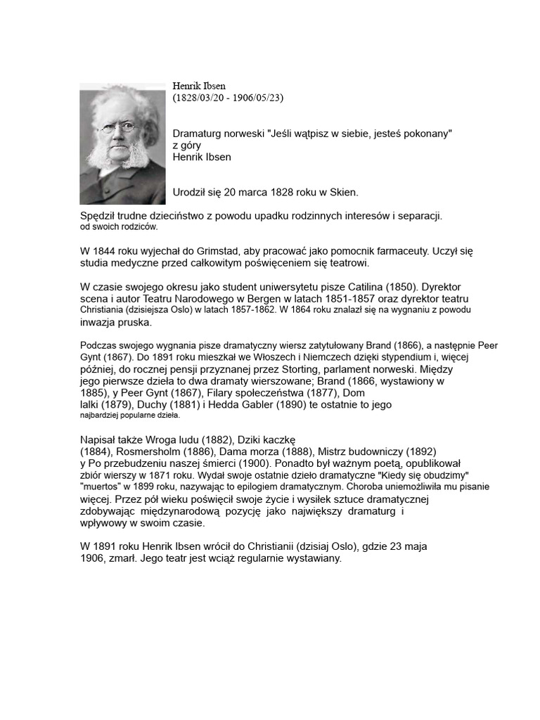 Henrik Ibsen | PDF
