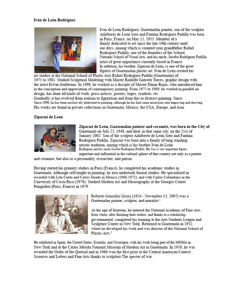 5 Guatemalan Artists | PDF | Guatemala | The Arts