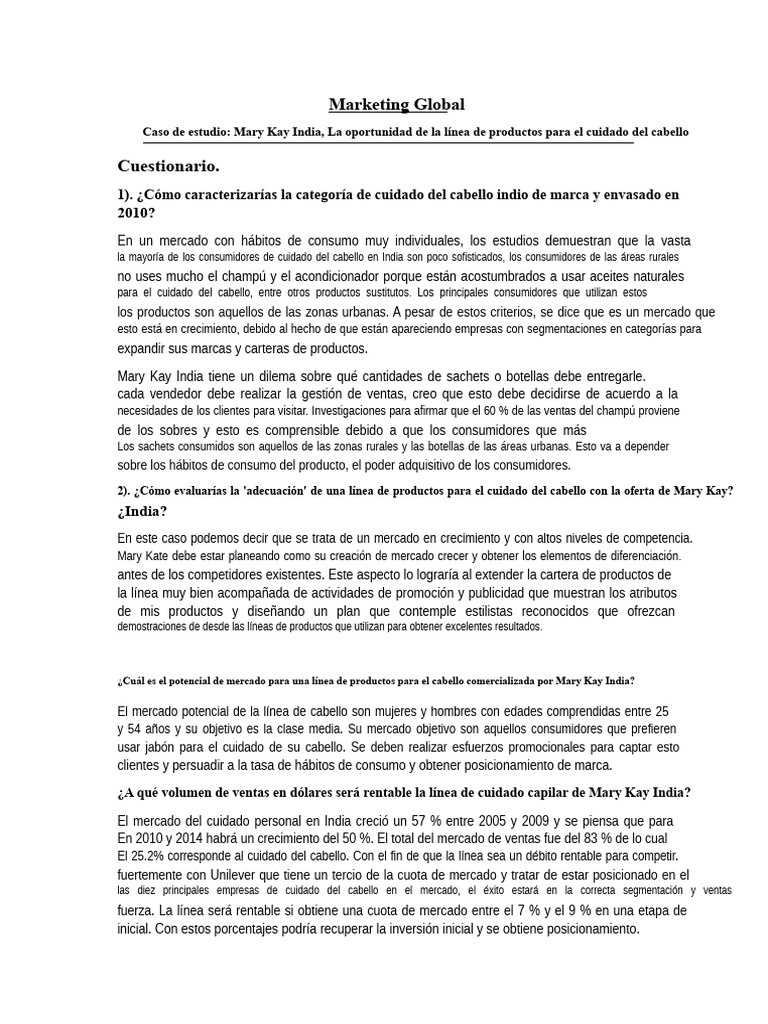 Oportunidad de Mary Kay en Cuidado Capilar India | PDF | Mercado ...