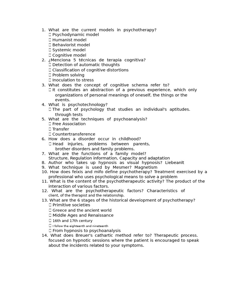 Psychotherapy Exam | PDF | Psychotherapy | Psychoanalysis