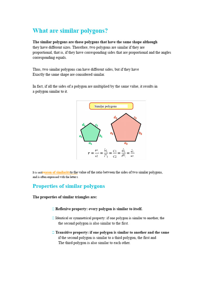 What Are Similar Polygons? | PDF