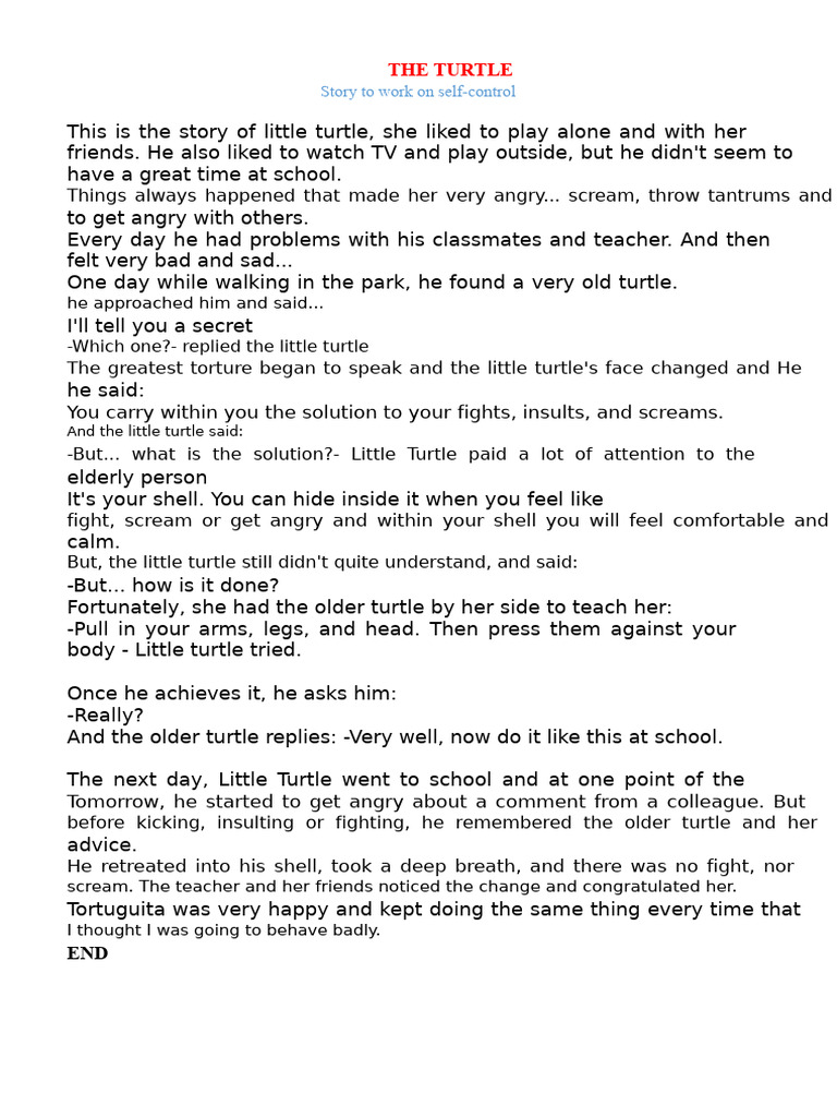 The Story of The Turtle | PDF
