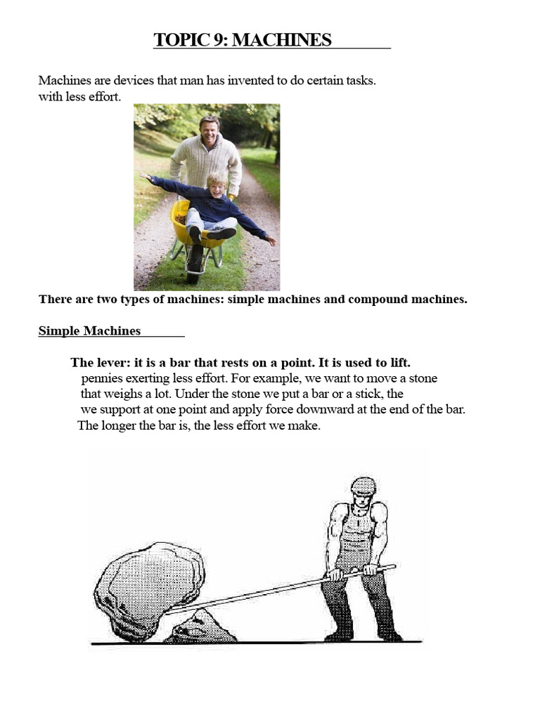 Machines. Cone Theme For 4th Grade. | PDF | Machines | Gear