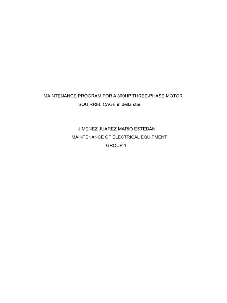 Maintenance Program For A 300HP Three-Phase Motor | PDF | Thermography ...