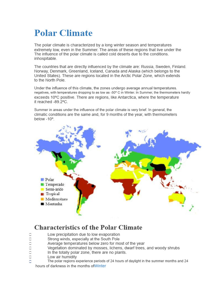 Characteristics of Polar Climate | PDF | Arctic | Ice
