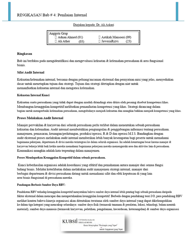 Ringkasan Bab 4 Fred R. David | PDF