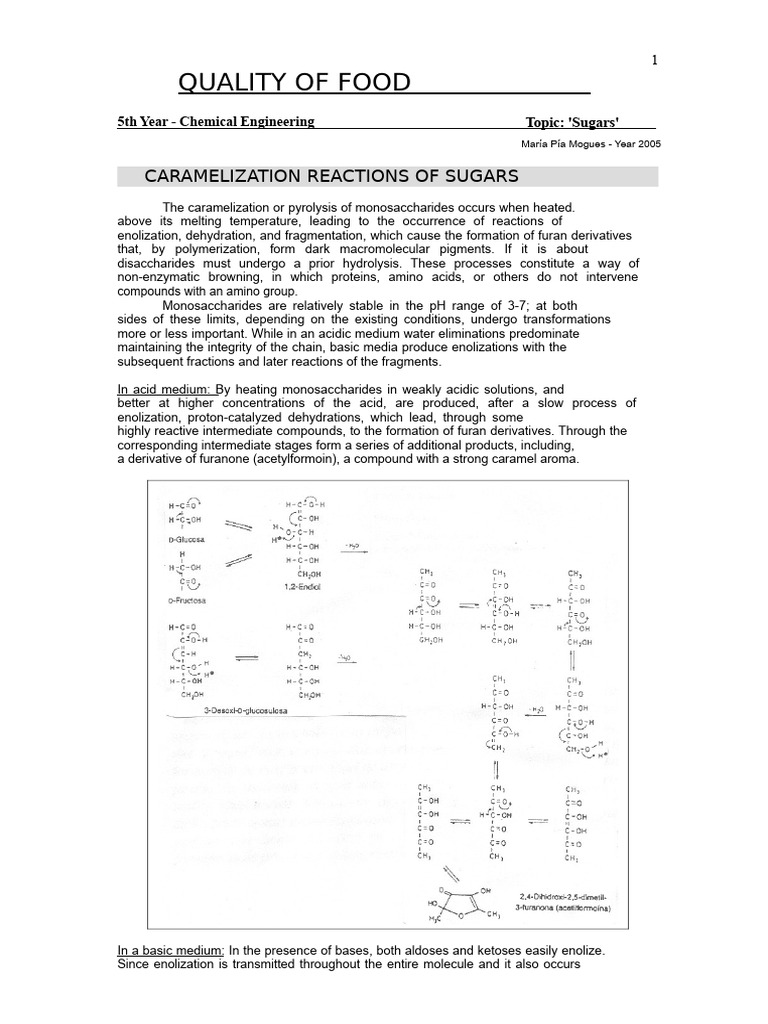 Caramelization of Sugars. | PDF | Aldehyde | Chemical Reactions