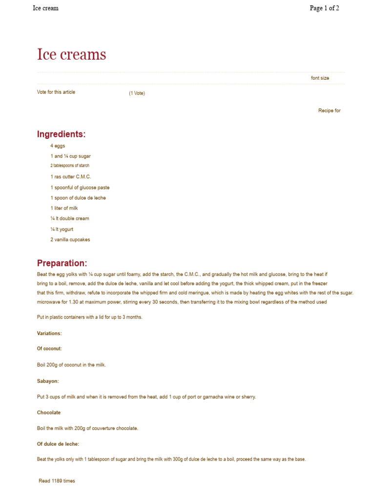 Cream Ice Cream With CMC and Cream | PDF