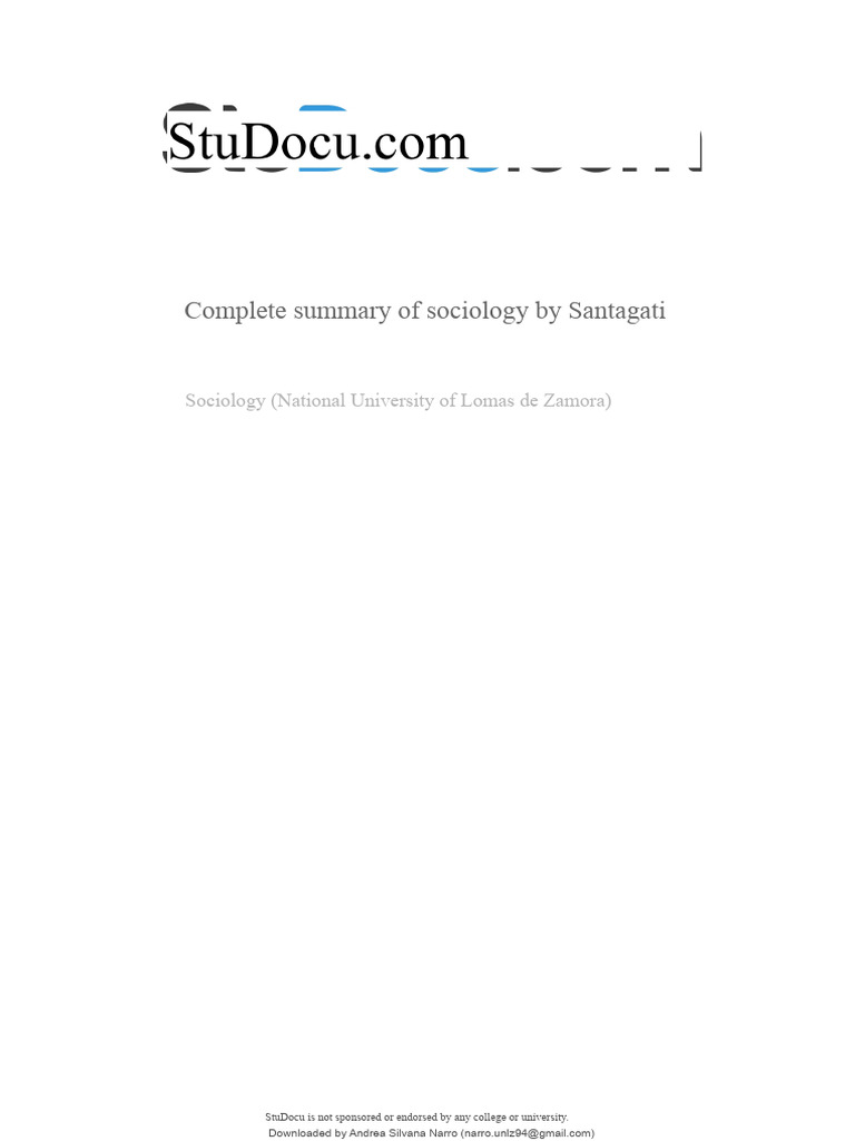Sociology Complete Summary Santagati | PDF | Dialectic | Karl Marx