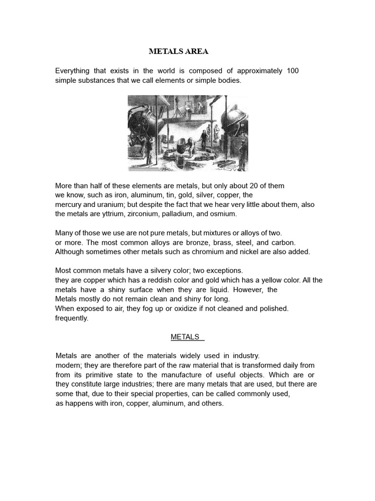 Metals Area | PDF | Metals | Iron